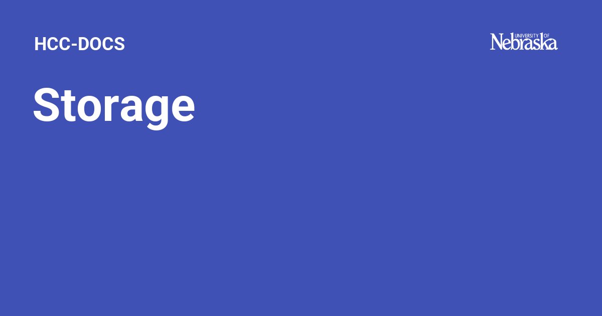Storage - HCC-DOCS