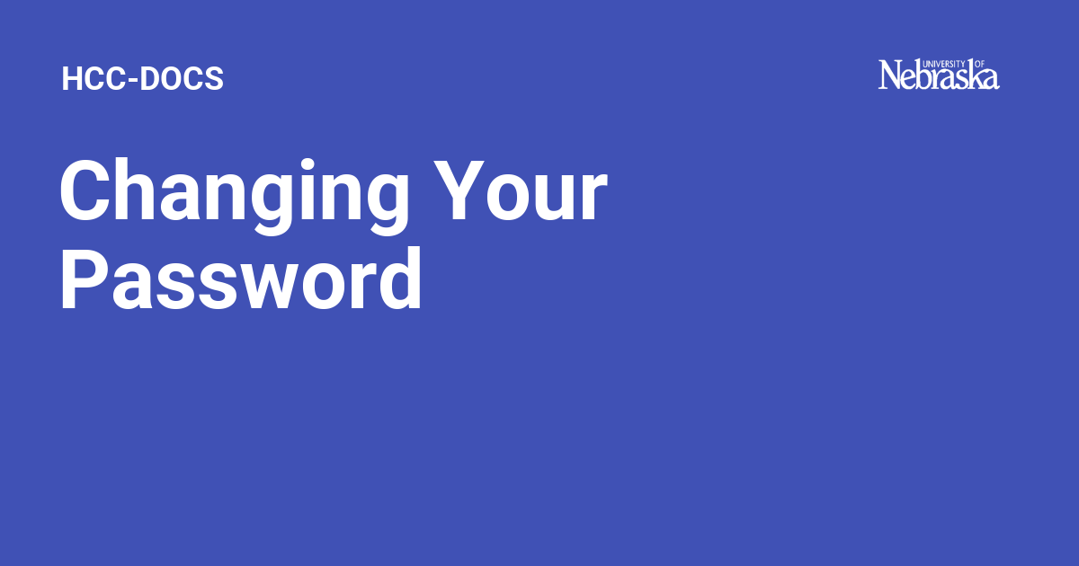 Changing Your Password - HCC-DOCS