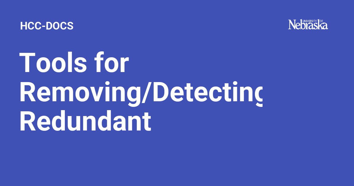 Tools for Removing/Detecting Redundant Sequences - HCC-DOCS