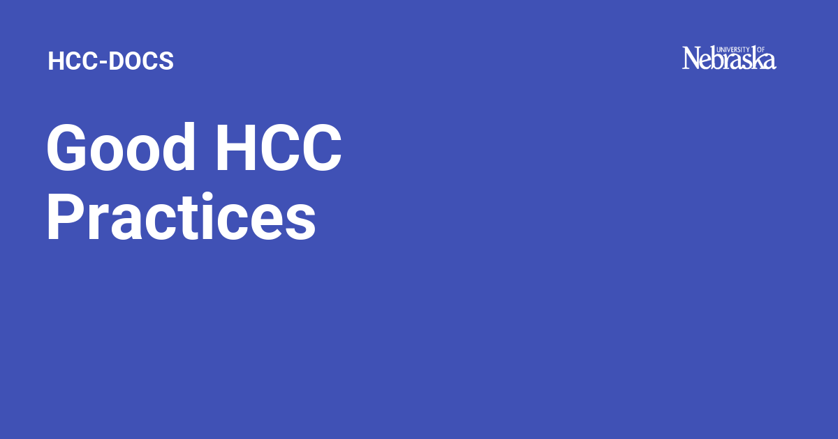 Good HCC Practices - HCC-DOCS