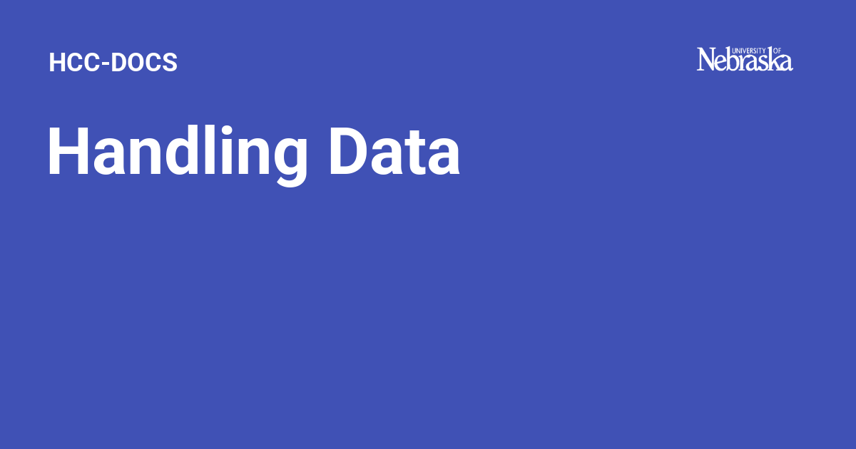 Handling Data - HCC-DOCS